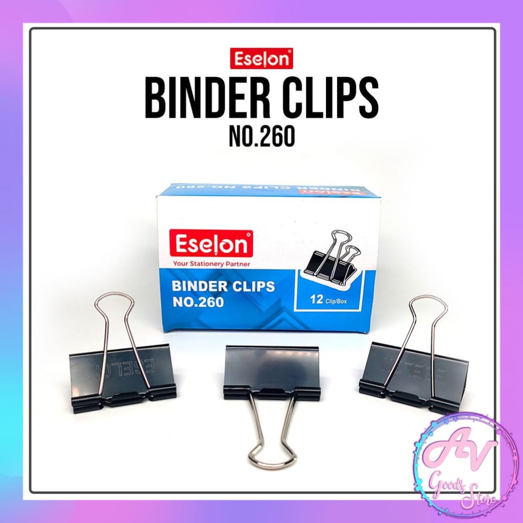 Jual klip kertas / double clip 12pcs / paper clip / binder clip 51mm no ...