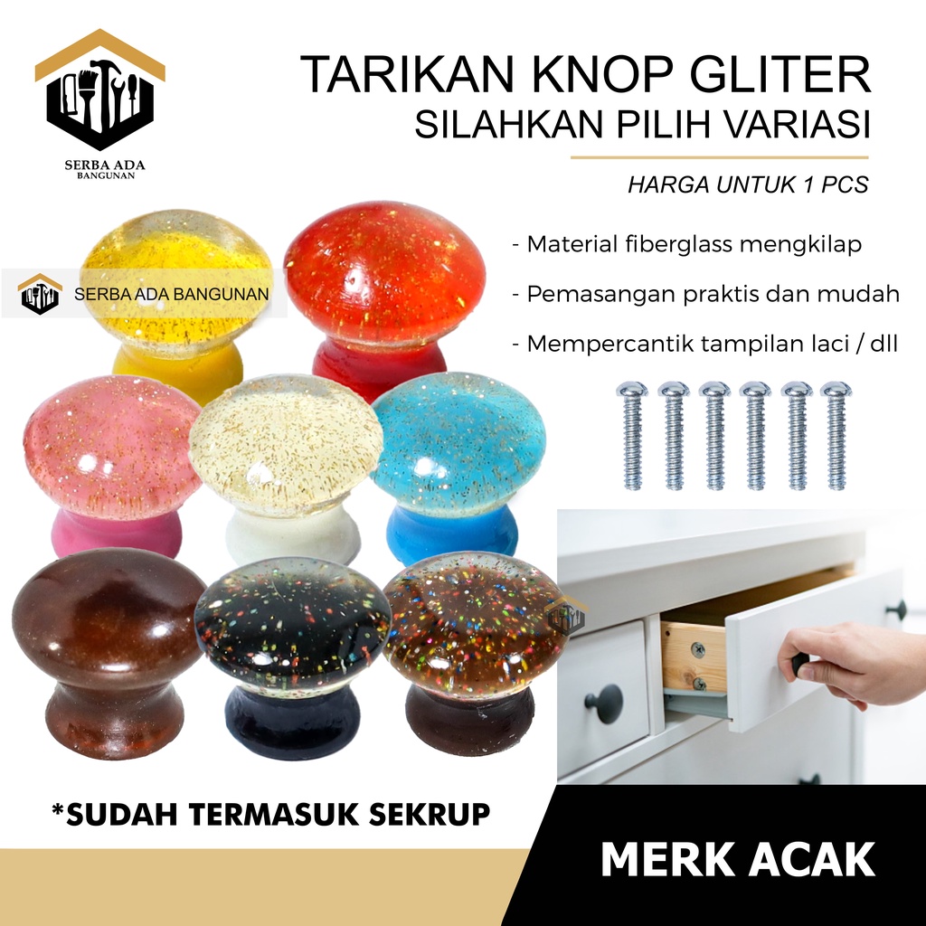 Jual Knob Knop Tarikan Pegangan Handle Laci Pintu Lemari Pelangi Bintik ...