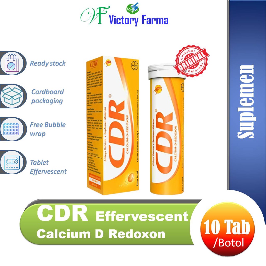 Jual CDR Effervescent Rasa Jeruk 10 Tablet | Shopee Indonesia