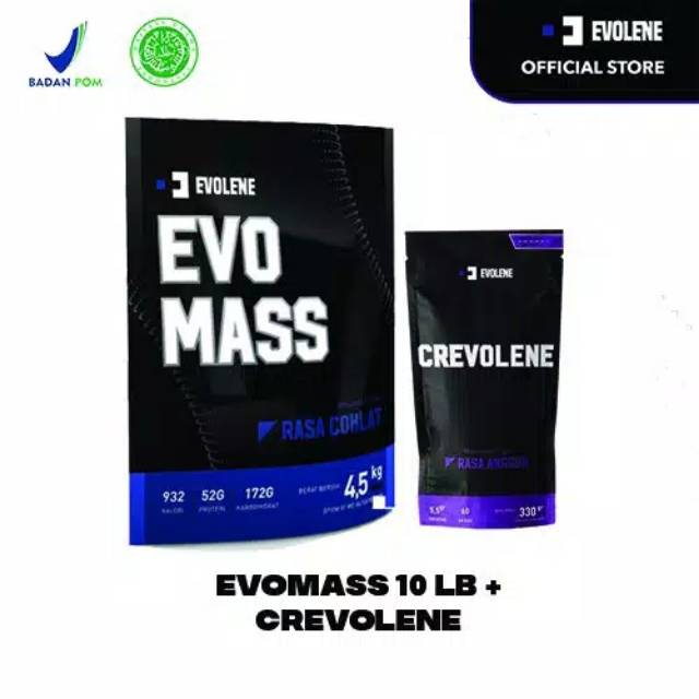 Jual Evolene Evomass 10 lbs free shaker + Crevolene creatine ...