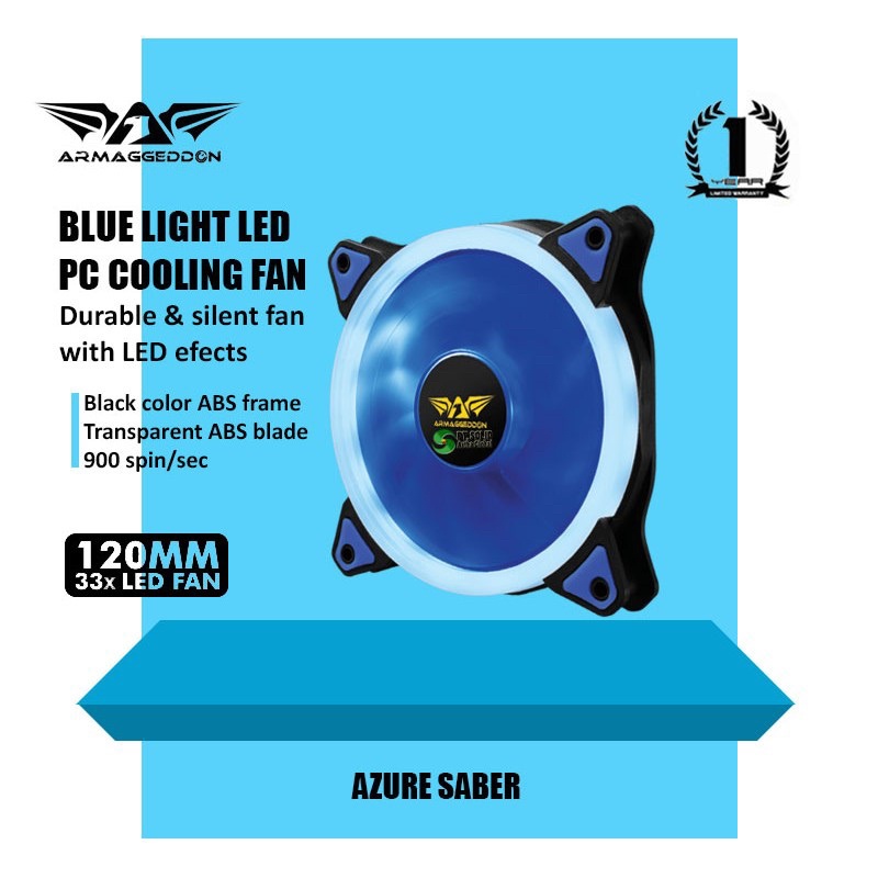 Jual Armageddon Azzura Dual Saber Cooling Fan Gaming Pc Case (120mm ...