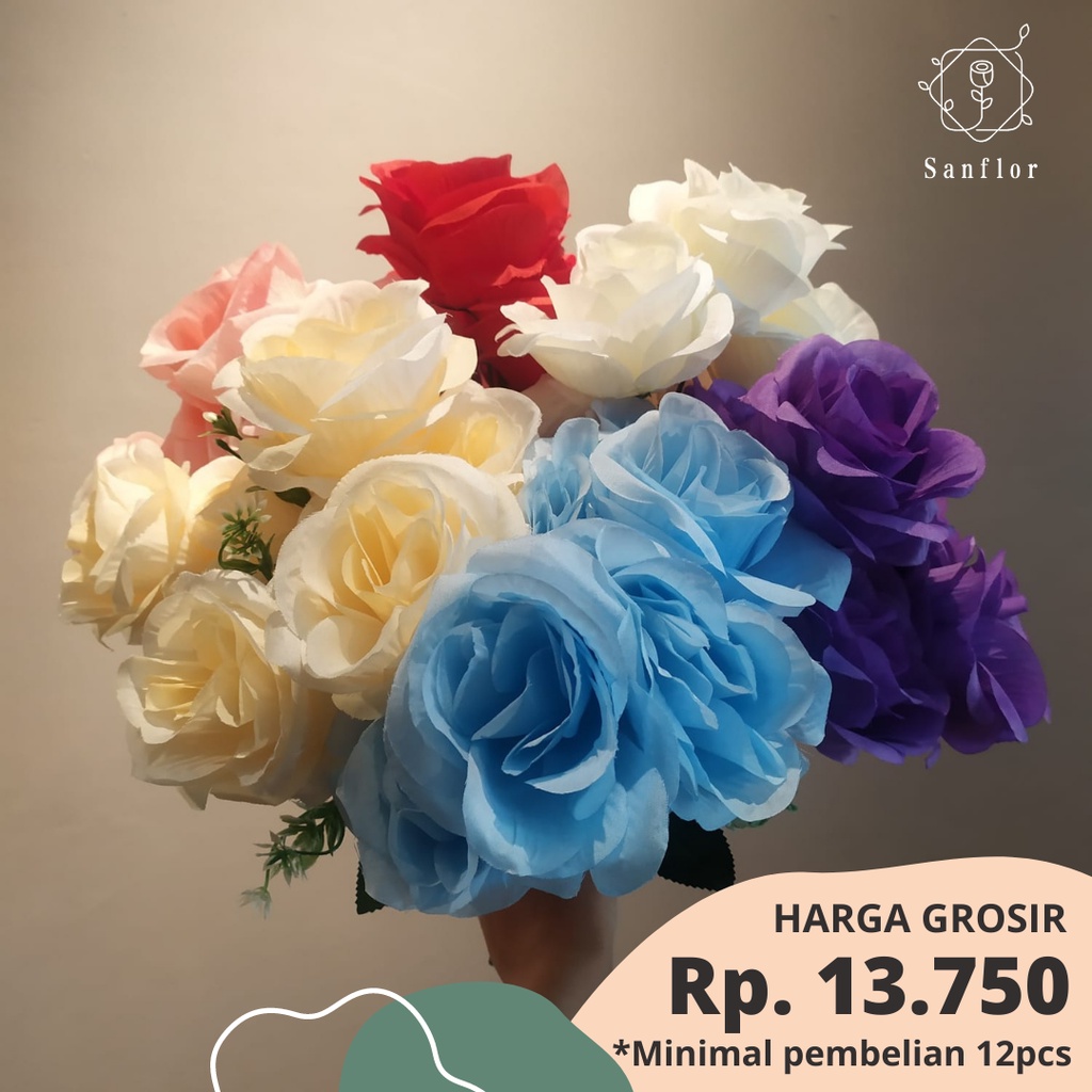 Jual MAWAR K6/MAWAR ARTIFICIAL/BUNGA MAWAR PALSU/BUNGA DEKOR | Shopee ...
