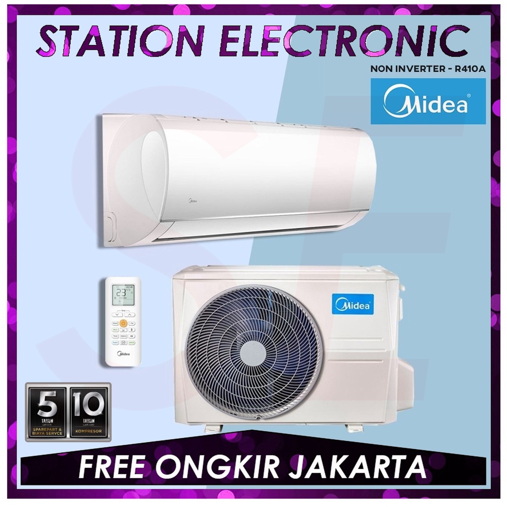 Jual Midea MSAF-05CRN2 Air Conditioner AC 1/2 PK AC 0.5 PK - Gold Fin ...