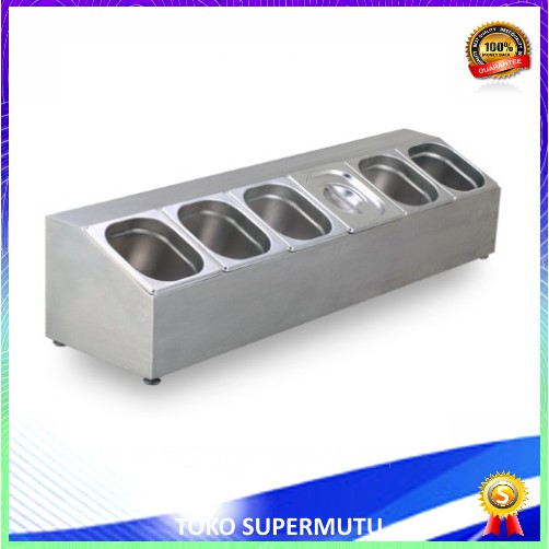 Jual Tempat Topping Makanan Stainless CMD-6 | Shopee Indonesia