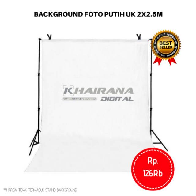 Jual Kain Background Backdrop Studio Foto 2x2.5meter -PUTIH POLOS ...