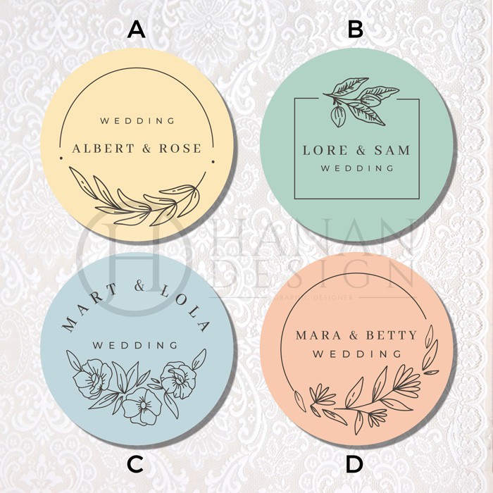 Jual Stiker Wedding Souvenir Hampers Gift Kado Sticker Label Custom ...