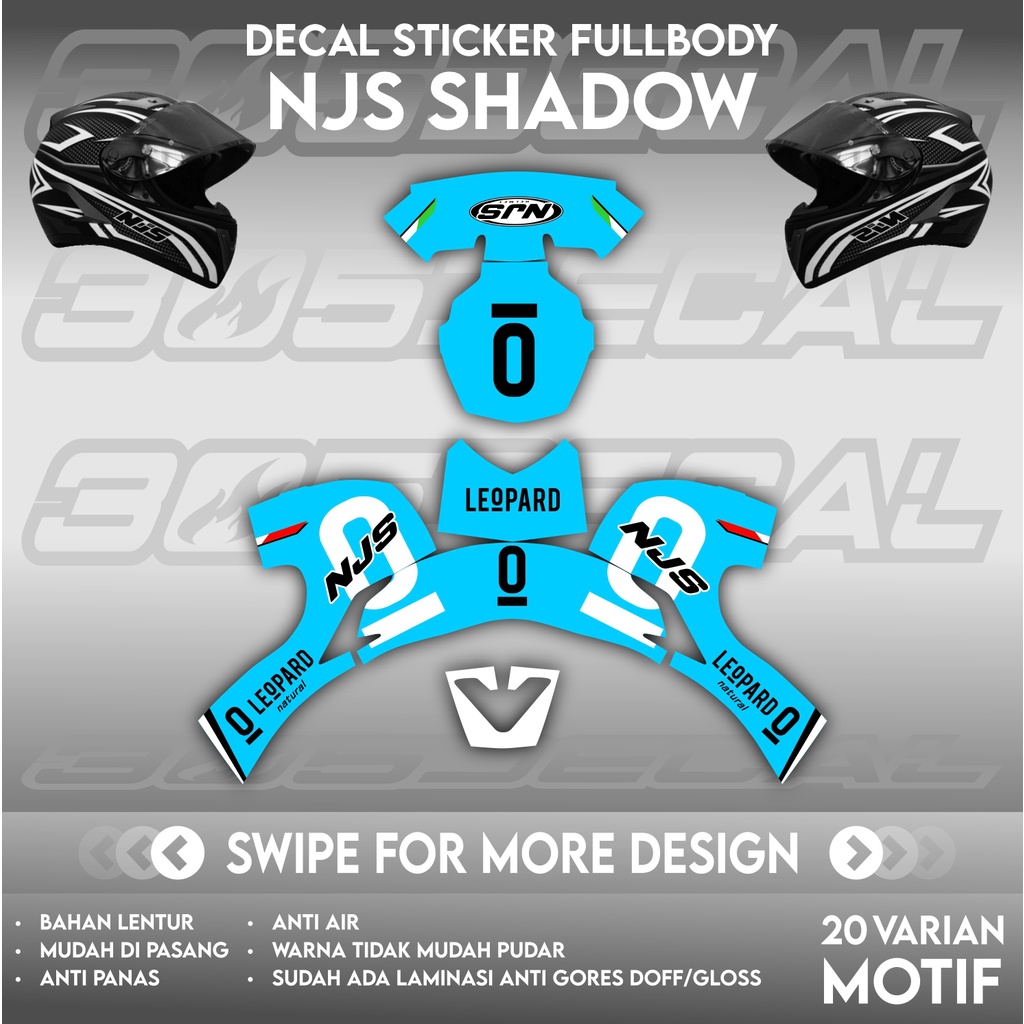 Jual Sticker Decal Helm NJS SHADOW N814 Part 1 | Decal helm | decal ...