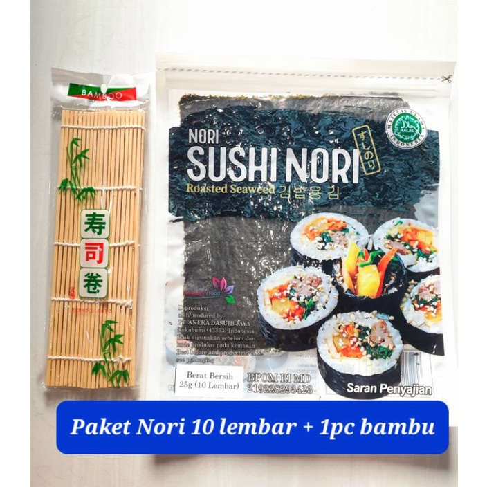 Jual Paket sushi nori 10 lembar bambu sushi java bahan bento dry ...