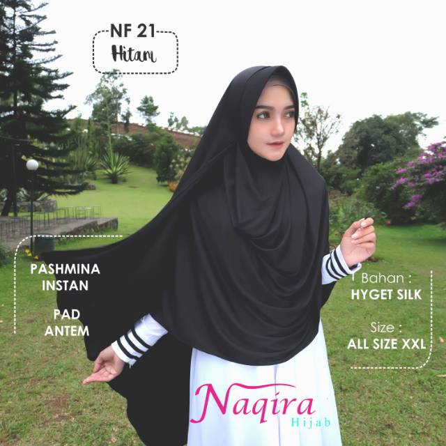 Jual Naqira Hijab NF21 (Hitam) | Shopee Indonesia