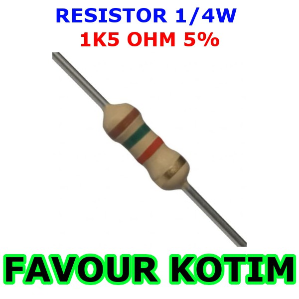 Jual RESISTOR 1K5 1.5K OHM 1,5K 1/4 WATT 5% R 1/4 W 0.25W 5 PERSEN FVKOTIM | Shopee Indonesia