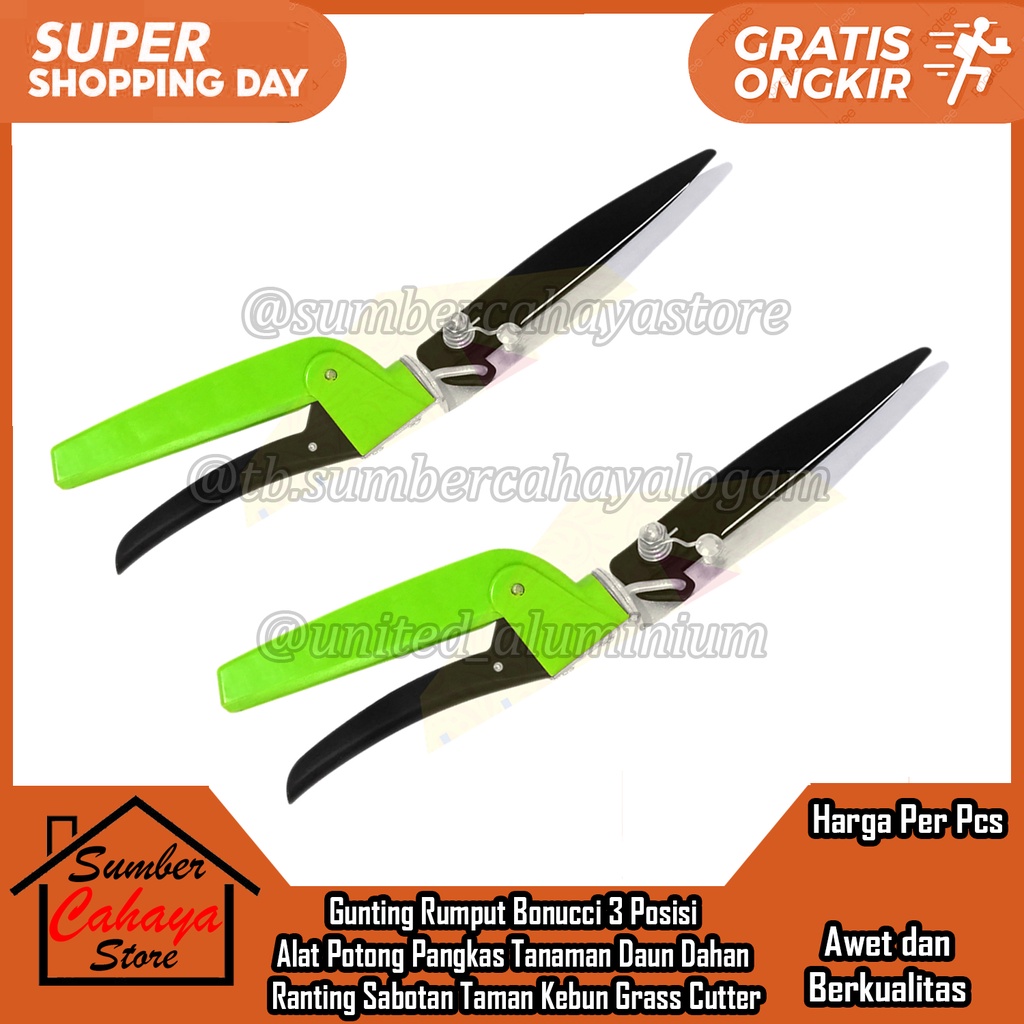 Jual Gunting Rumput Bonucci 3 Posisi Alat Potong Pangkas Tanam Tanaman ...