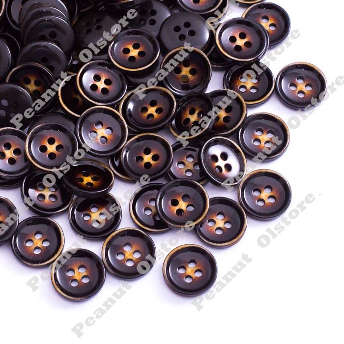 Jual ( 6 biji ) Kancing 1,2cm Black x Caramel ( hitam x coklat merah ...