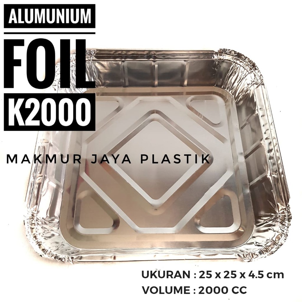 Jual ALUMUNIUM FOIL KOTAK K2000 KEMASAN MAKANAN FOIL TRAY KOTAK PERSEGI ...