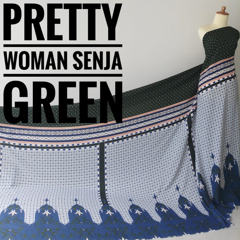 Jual Kain Meteran Pretty Woman Senja Green (0.5M) | Shopee Indonesia