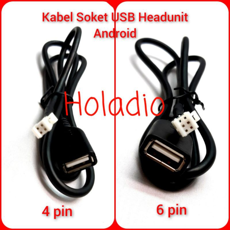 Jual CABLE SOKET USB ANDROID 4 PIN DAN 6 PIN | Shopee Indonesia