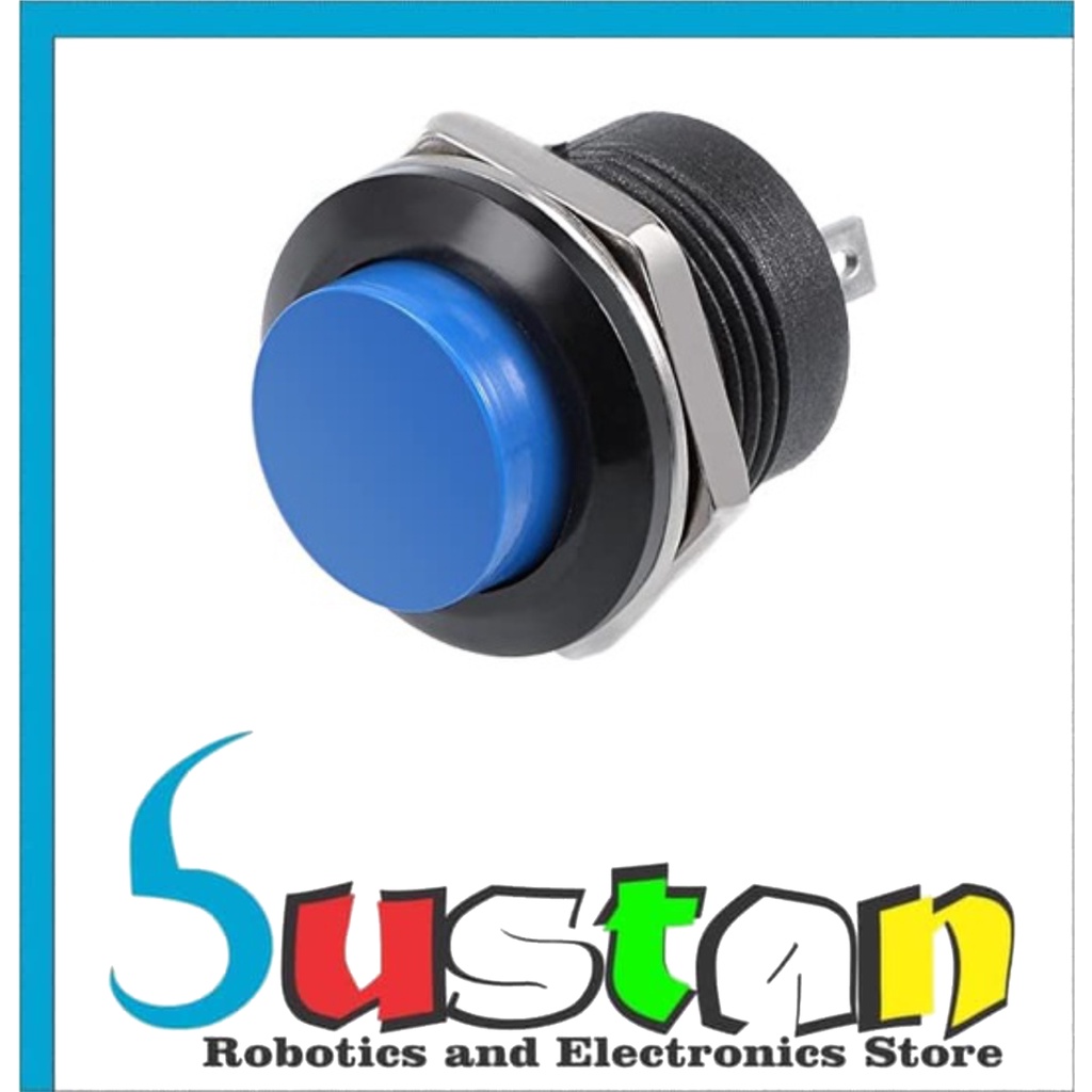 Jual R13-507 2PIN SPST MOMENTARY BLUE PUSH BUTTON SWITCH 125V 6A 250V ...