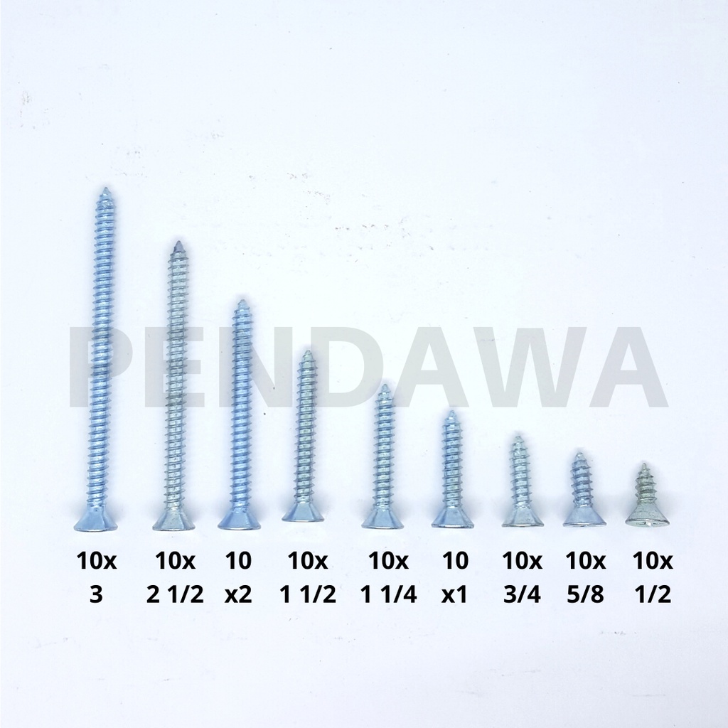 Jual Tapping Screw JF FH+ 10x2 Moon Lion/SEkrup Tapping Flat Head 10 ...