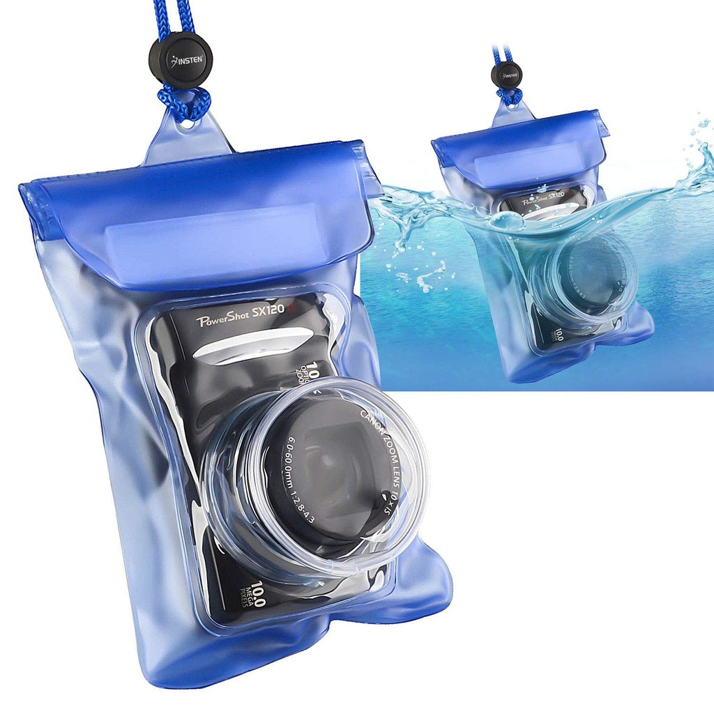 Jual INSTEN Waterproof Camera Case with Rope, Blue | Shopee Indonesia
