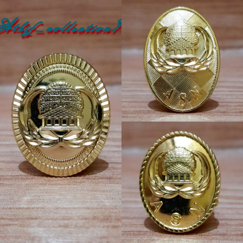 Jual Pin Korpri Oval Tumpuk Magnet Pin Asn Pin Pns Pin Korpri Kembang Tumpuk Gerigi Shopee