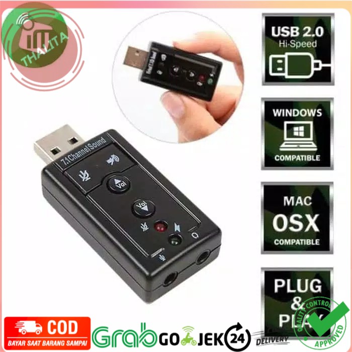 Jual USB Sound Card Untuk Pengganti Soundcard di Laptop atau Komputer 7 ...