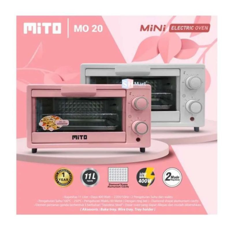 Jual MITO Oven Listrik Mini Electric Oven MITO MO 20 Kapasitas 11 Liter ...