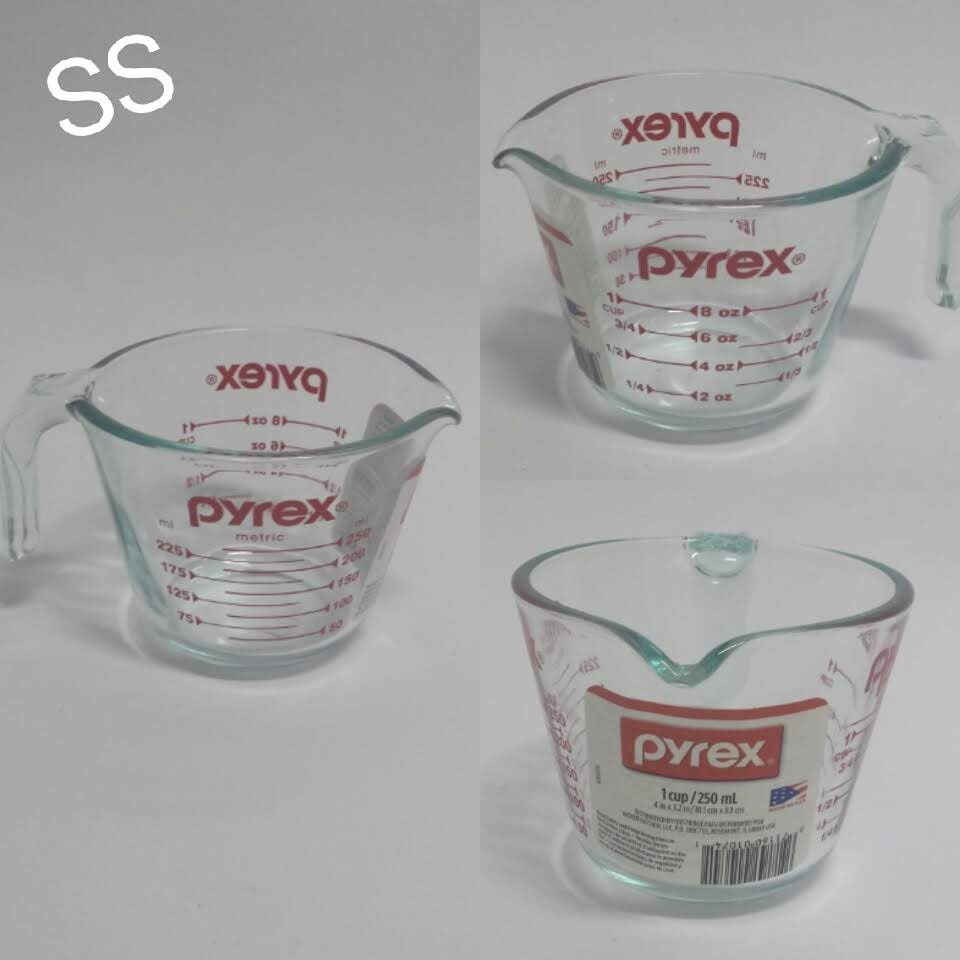 Jual Gelas Takar Tangkai Pyrex 250 ml Bahan Kaca Tebal | Shopee Indonesia