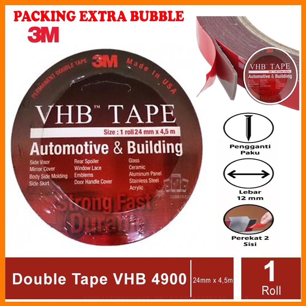 Jual Lem 3M VHB Double Tape Automotive 4900 Size 12mm X 4.5m - Double Tapes Mobil & Bangunan ...