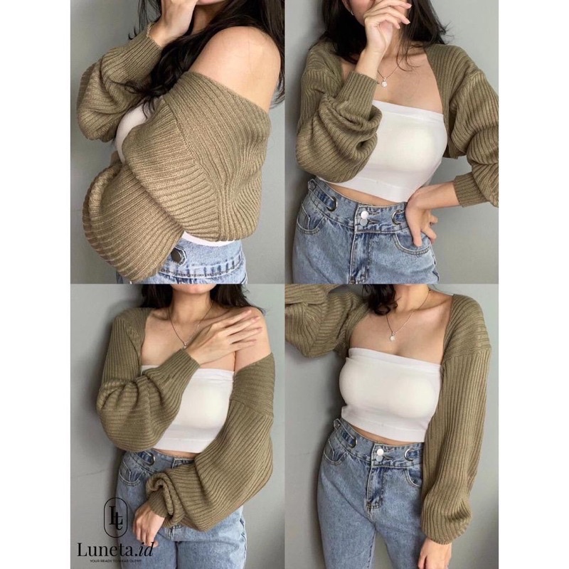 Jual Liam Oversize Crop Cardigan/Balero/Outer Knit PREMIUM | Shopee Indonesia