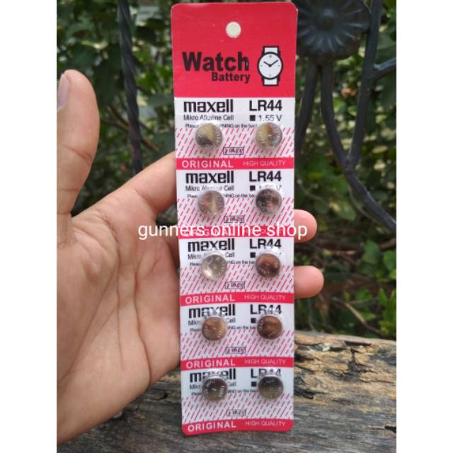 Jual Baterai LR44 maxel original batrai jam batrai stopwach laser dll ...