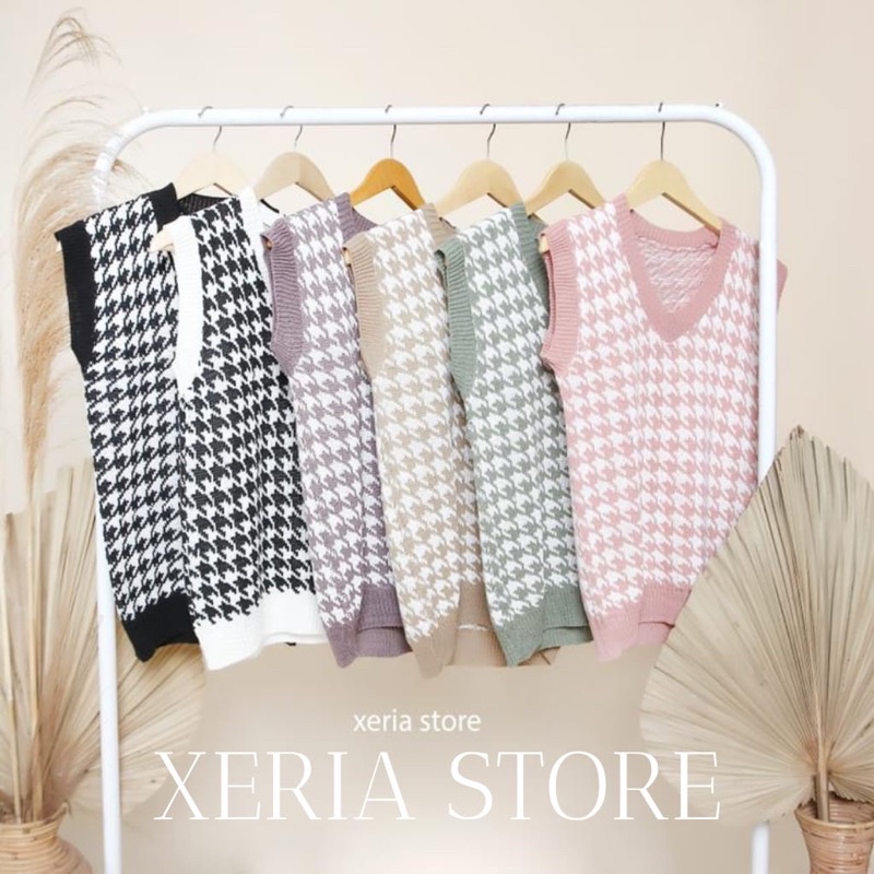 Jual XERIASTORE - HOUNDSTOOTH VEST KNIT / JENNIE VEST RAJUT PREMIUM ...