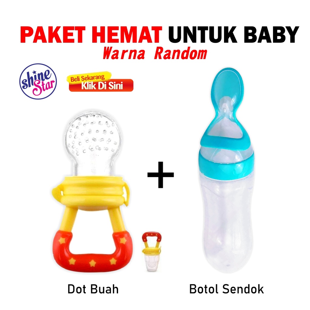 Jual PAKET 2 IN 1 PROMO Botol Sendok Makan Bayi + Dot Bayi / Dot Buah ...