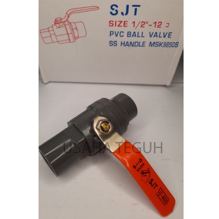 Jual Ball Valve PVC Gagang Besi SJT / Stop Kran | Shopee Indonesia