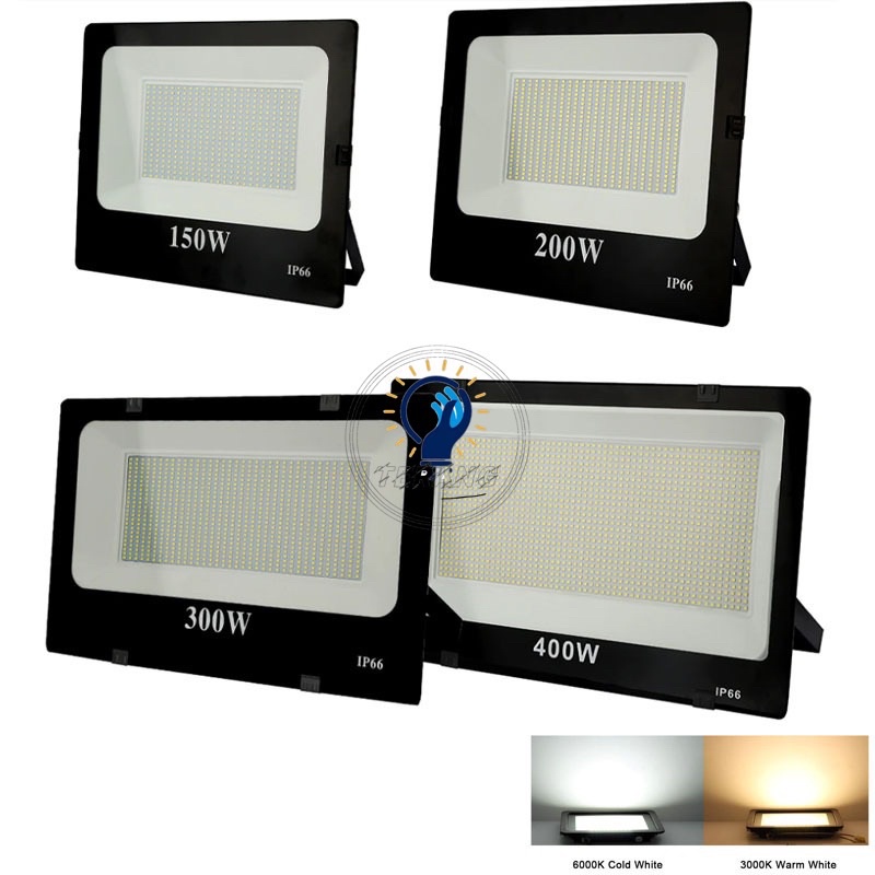 Jual Lampu sorot outdoor LED 100W 200w 300w panggung taman gedung lapangan waterproof 100 200 ...