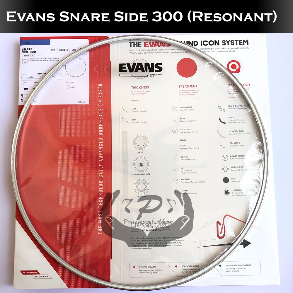 Jual Head Drum Evans Snare Side 300 14 Inch (Head Snare Bawah) | Shopee ...