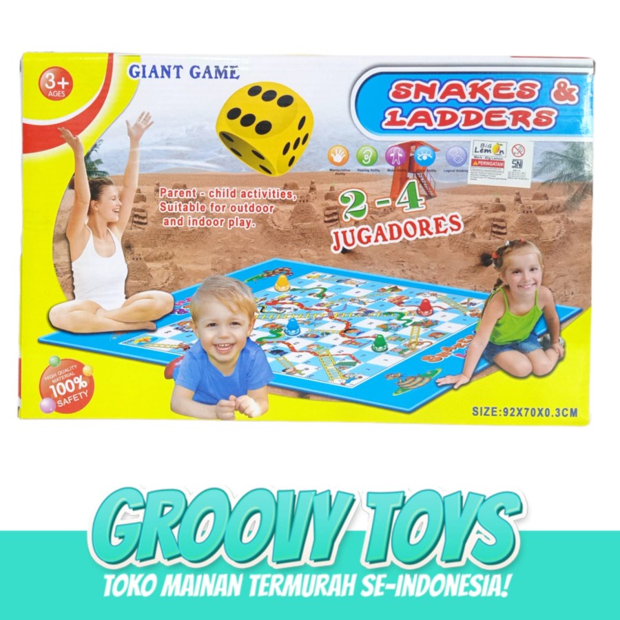 Jual Mainan Anak Snake & Ladders Family Board Game Ular Tangga Karpet ...
