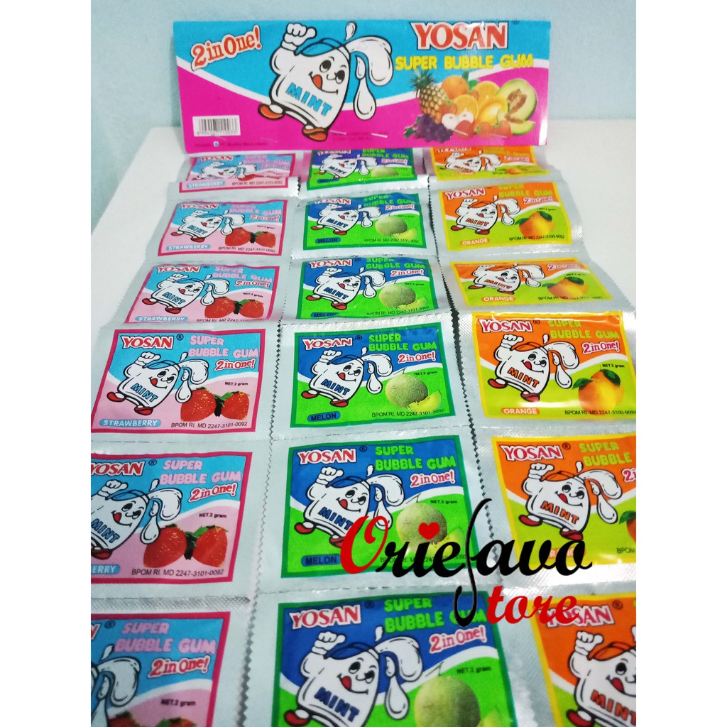 Jual Permen Karet Yosan Lembar (24 pcs) | Shopee Indonesia
