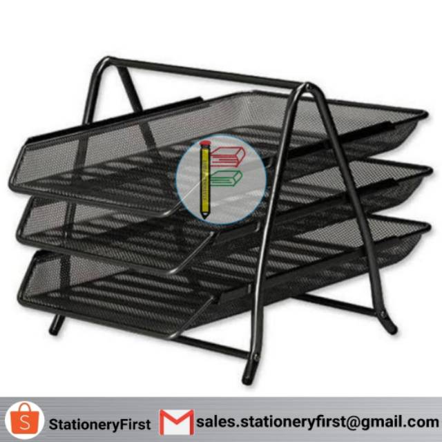Jual Letter Paper Document Tray 3 Susun Tibgkat 3 Tier Besi / Rak Surat ...