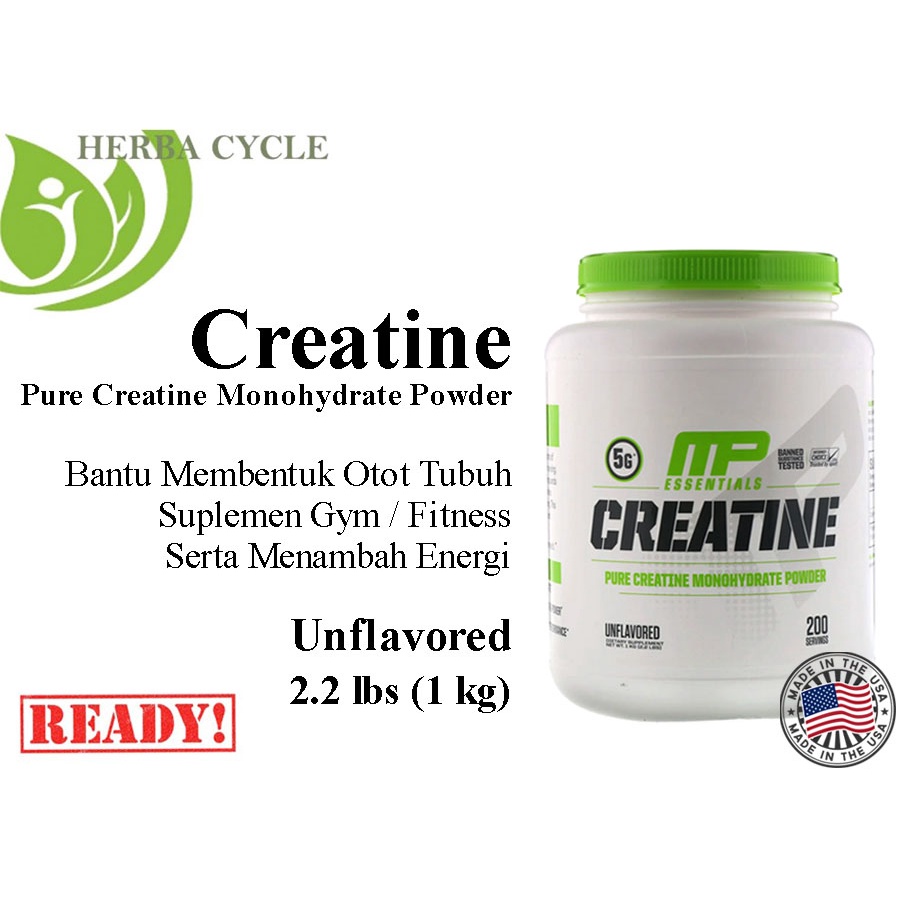 Jual Pure Creatine Monohydrate Powder Unflavored 1 Kg Suplemen Gym ...