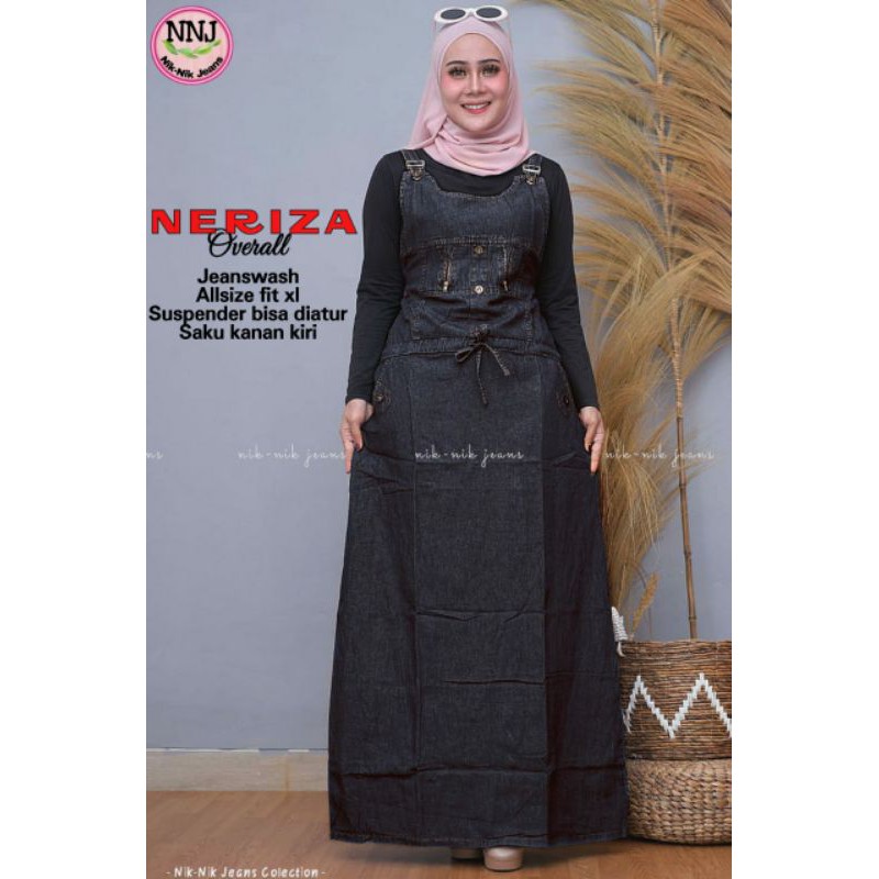 Jual NERIZA OVERAL JEANS ALL SIZE FIT XL/OVERAL/JEANS/BAJUWANITA/OVERALJEANS/HAUL/OVERAL ...