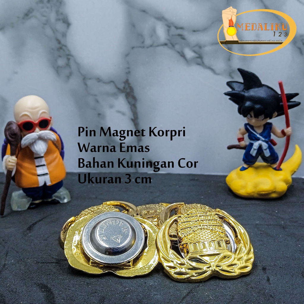 Jual Medaliku123 Pin 3cm KORPRI PNS Magnet Bros Tag Badge Kuningan ...