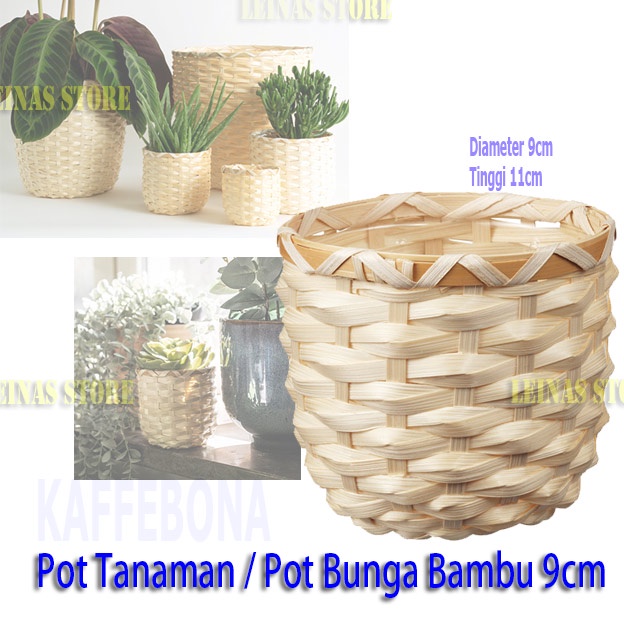 Jual Pot Tanaman Unik Anyaman Natural / Pot Bunga Anyaman Bambu ...