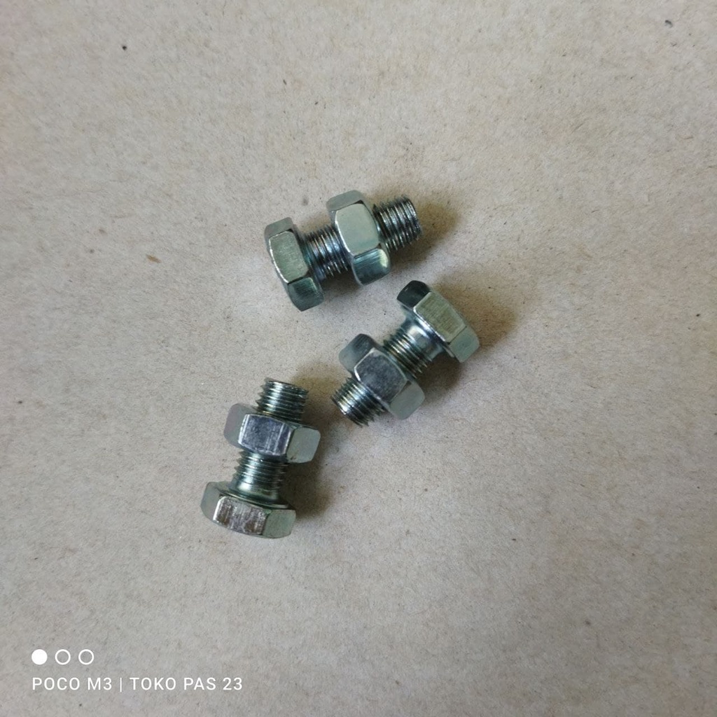 Jual BAUT MUR HEX M7 x 15 WARNA PUTIH / BISA UNTUK BESI SIKU LUBANG | Shopee Indonesia