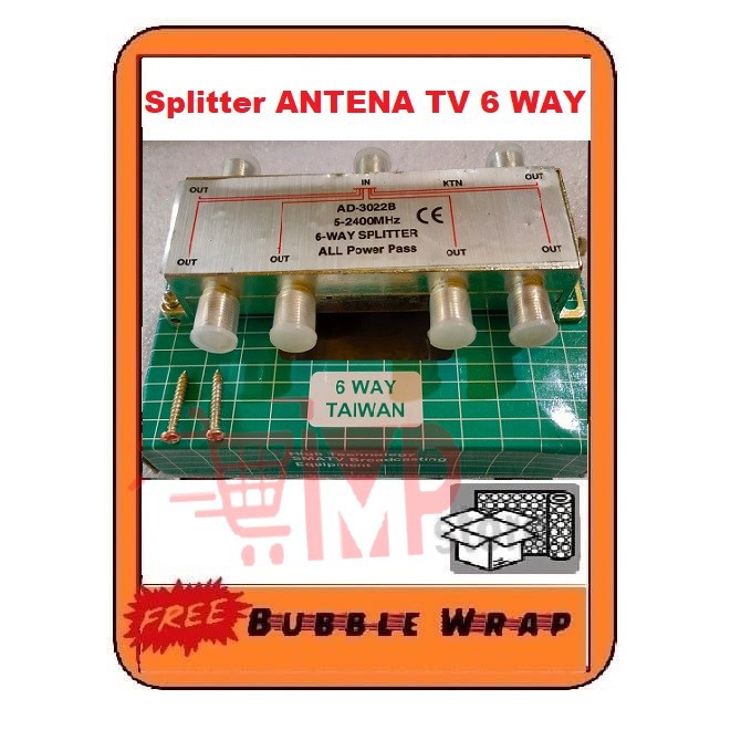 Jual Splitter tv cabang 6 way pembagi antena tv 1 in 5 out kualitas ...