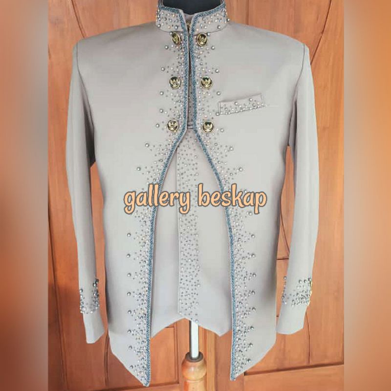 Jual Beskap basofi pengantin kancing 6 bahan semi wool | Shopee Indonesia