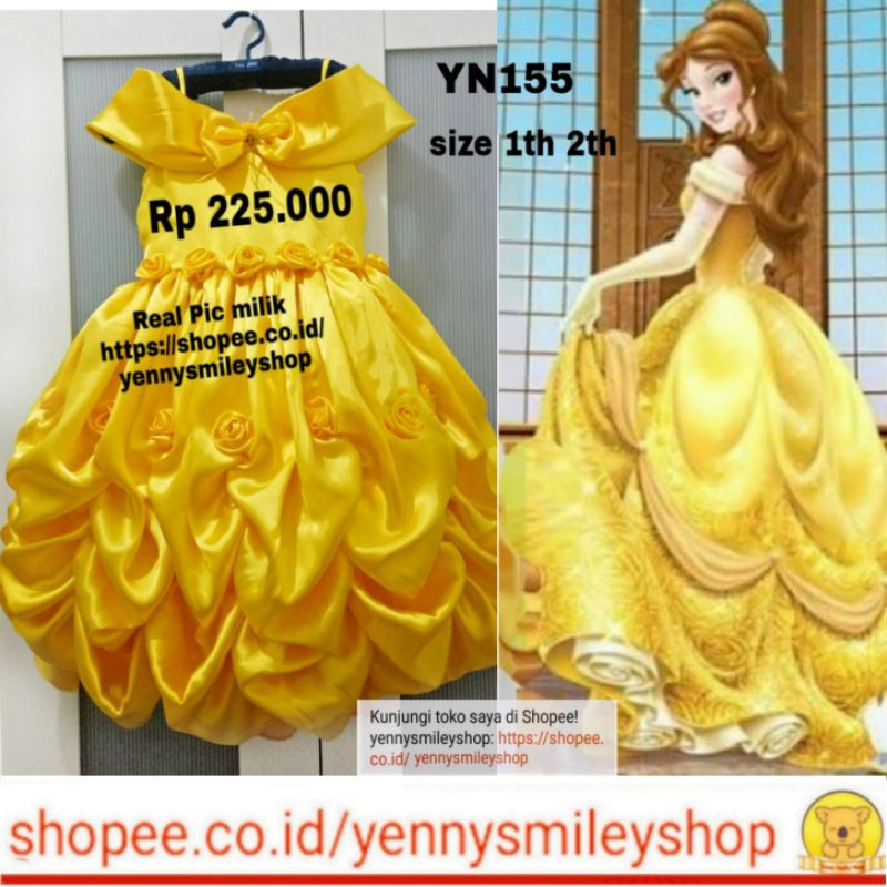 Jual Baju Belle YN155 kostum princess Belle | Shopee Indonesia