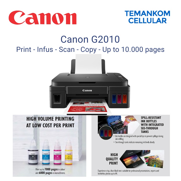 Jual Printer Canon G2010 Print Scan Copy infus all in one Garansi RESMI ...