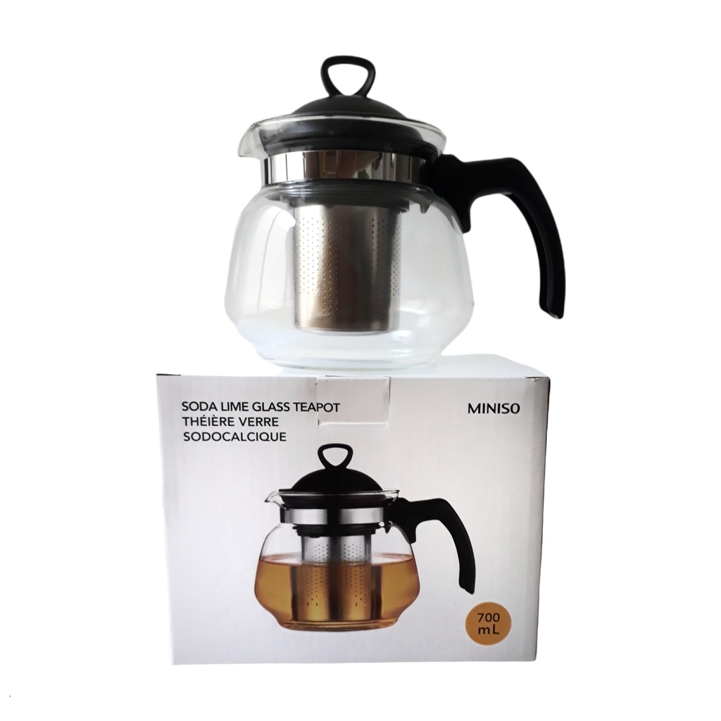 Jual Miniso Teapot Teko 700ml Miniso soda lime glass dengan saringan ...