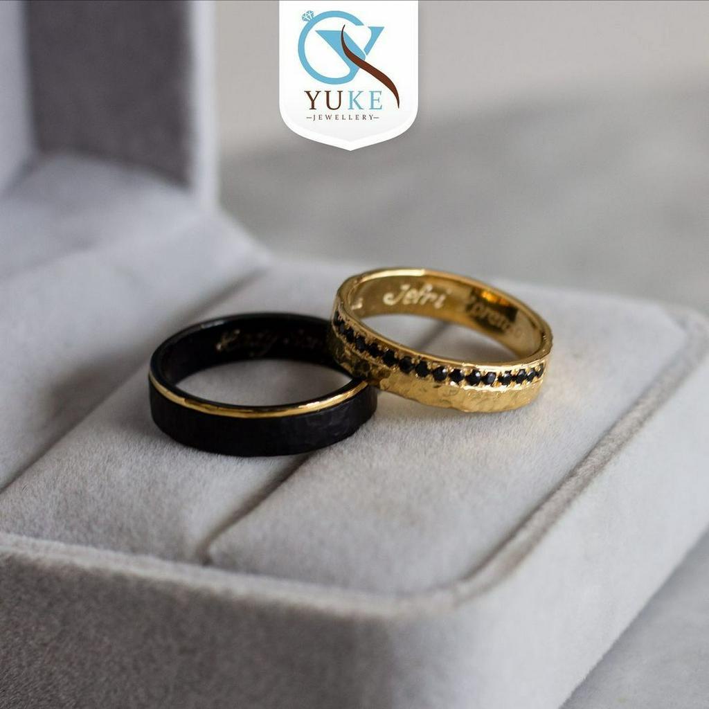 Jual Cincin Kawin Cincin Couple Bahan Silver/Perak Black & Gold ...