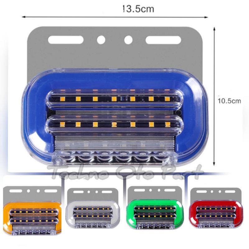 Jual Lampu Bak Samping Besar Truk 12 Volt 24 Volt Sein Nyala Running 40LED | Shopee Indonesia