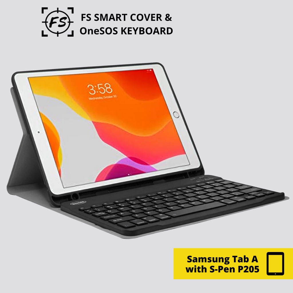 Jual FS Smart Cover & OneSOS keyboard For Samsung Tab A with S-pen P205 ...